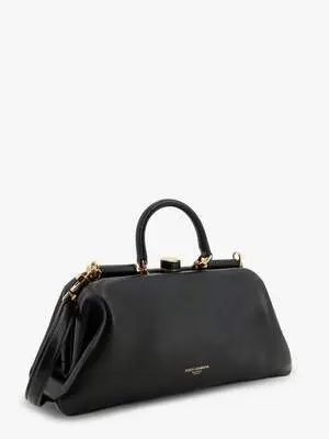 Dolce & Gabbana Leather Handbag With Logo Clasp