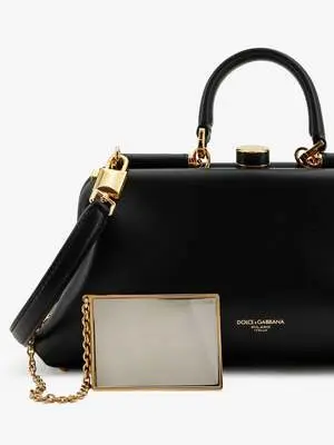Dolce & Gabbana Leather Handbag With Logo Clasp