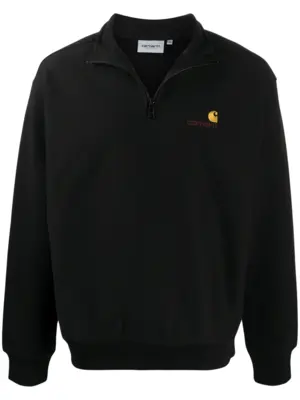 Carhartt Work In Progress Half-zip Sweatshirt With Logo - Black