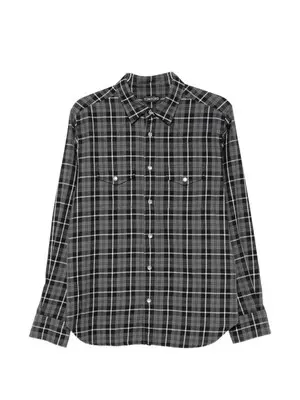 TOM FORD Checked Cotton Shirt - Grey