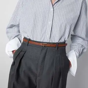 Prada Saffiano Leather Belt With Triangle Logo