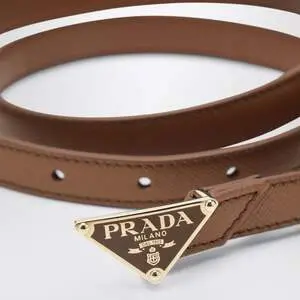 Prada Saffiano Leather Belt With Triangle Logo