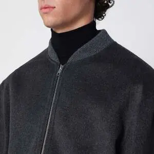 Soft Goat Dark Wool And Cashmere Bomber Jacket
