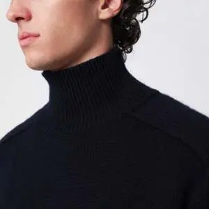 Soft Goat Navy Cashmere Turtleneck Sweater
