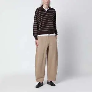CORDERA Striped Cotton Polo Cardigan