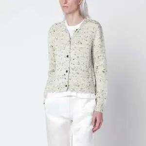 CORDERA Mélange Merino Wool Cardigan - White