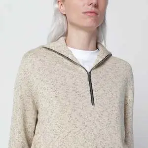 CORDERA Mélange Cotton Half-zip Sweater