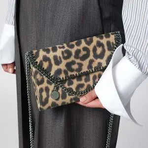 Stella McCartney Falabella Leopard-print Crossbody Wallet Bag