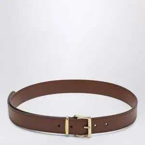 Miu Miu Leather Belt With Gold-tone Buckle