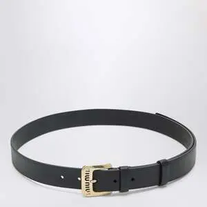 Miu Miu Leather Belt With Logo Buckle