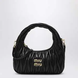 Miu Miu Small Wander Matelassé Bag - Black