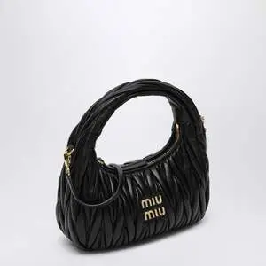 Miu Miu Small Wander Matelassé Bag - Black