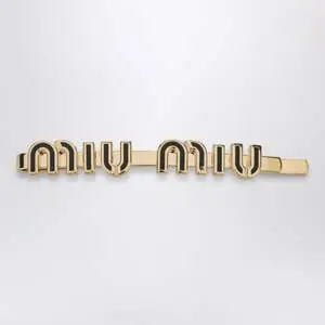 Miu Miu Enamelled Metal Hair Clip - Black