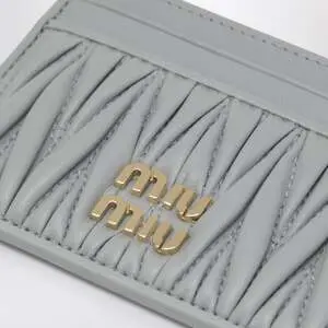 Miu Miu Pearl Matelassé Nappa Leather Card Holder