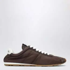 Miu Miu Leather Plume Trainers - Brown