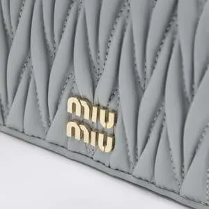 Miu Miu Pearl Matelassé Nappa Leather Wallet