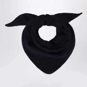 LE BONNET Bandana In Wool And Caregora In Midnight - Blue
