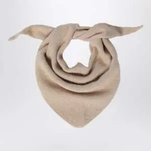 LE BONNET Bandana In Wool And Caregora In Sand - Beige