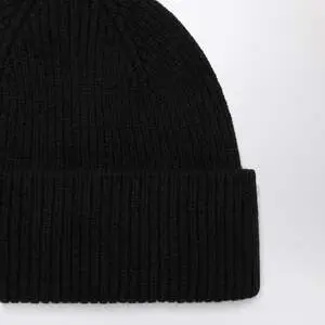 LE BONNET Beanie In Wool And Caregora In Onyx