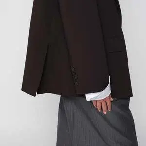 THE FRANKIE SHOP Bea Dark Single-breasted Jacket