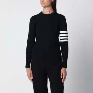 Thom Browne Four-bar Wool Crew-neck Sweater - Blue