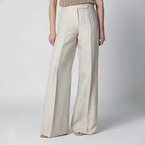 Max Mara Wide-leg Linen Trousers - Beige