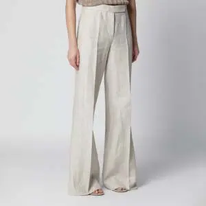 Max Mara Wide-leg Linen Trousers - Beige