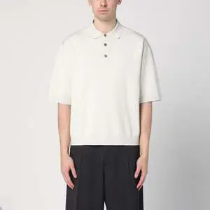 Studio Nicholson Short-sleeve Ice Color Polo - White