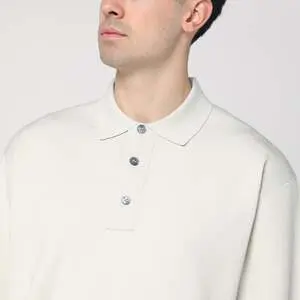 Studio Nicholson Short-sleeve Ice Color Polo - White