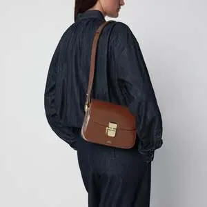 A.p.c. Small Grace Shoulder Bag In Hazelnut - Brown
