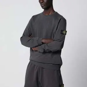 Stone Island Crewneck Sweatshirt In Slub Cotton - Grey