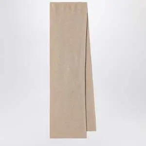 LE BONNET Scarf In Wool And Caregora In Sand - Beige