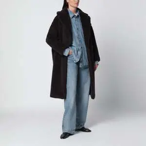 Max Mara Teddy Bear Icon Coat In Ebony Alpaca And Wool - Brown