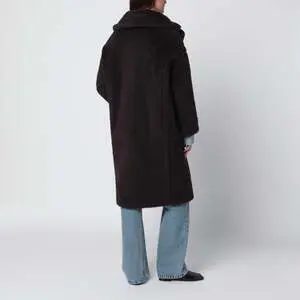 Max Mara Teddy Bear Icon Coat In Ebony Alpaca And Wool - Brown