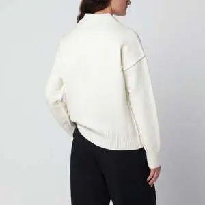 AMI Paris Virgin Wool Polo Sweater With De Coeur Logo