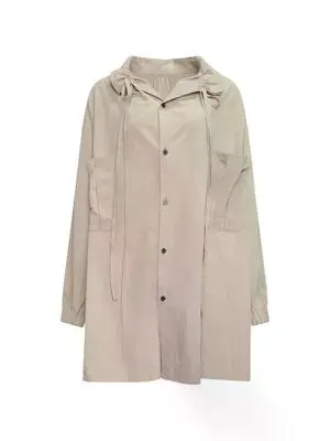 Y’s Name Drawstring-collar Oversized Shirt - Neutrals