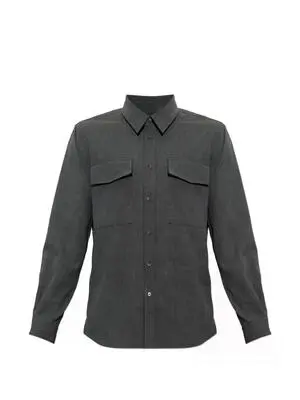 AMI Paris Flap-pocket Wool Shirt - Grey