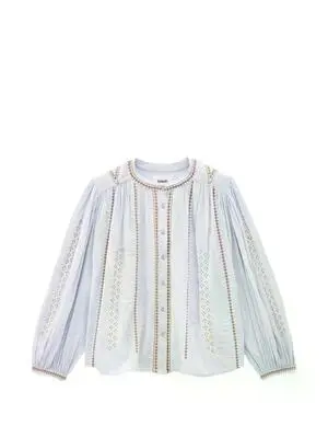 Ba&sh Mona Embroidered Balloon-sleeve Blouse