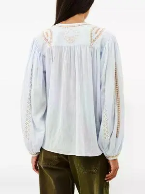Ba&sh Mona Embroidered Balloon-sleeve Blouse