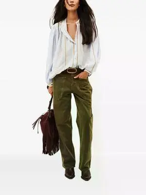 Ba&sh Mona Embroidered Balloon-sleeve Blouse
