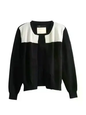 Frenckenberger Colour-block Open-front Cardigan