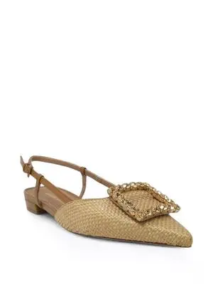 MADISON MAISON Lavanda Crystal-embellished Slingback Flats