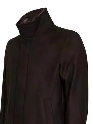 Herno High-neck Coat With Faux Fur Trim