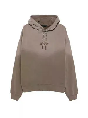 Axel Arigato Logo Embroidered Drawstring Hoodie - Brown