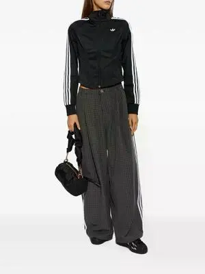 Adidas Check-pattern Wide-leg Trousers