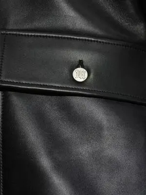 MISBHV Shearling Collar Leather Jacket