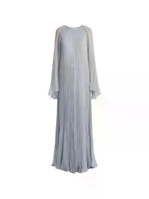 IRINA SCHROTTER Silvya Pleated Silk Maxi Dress - Blue