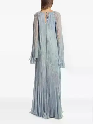 IRINA SCHROTTER Silvya Pleated Silk Maxi Dress