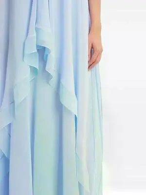 IRINA SCHROTTER Liko Ruffled Asymmetric Midi Dress