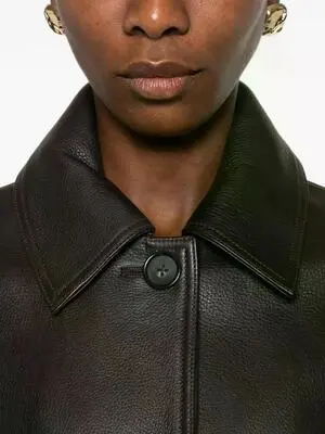 TOTEME Collared Grained-leather Jacket